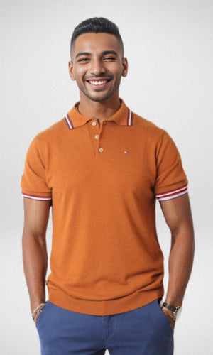 New Men Polo TH - 100% Cotton - Cafe Brown